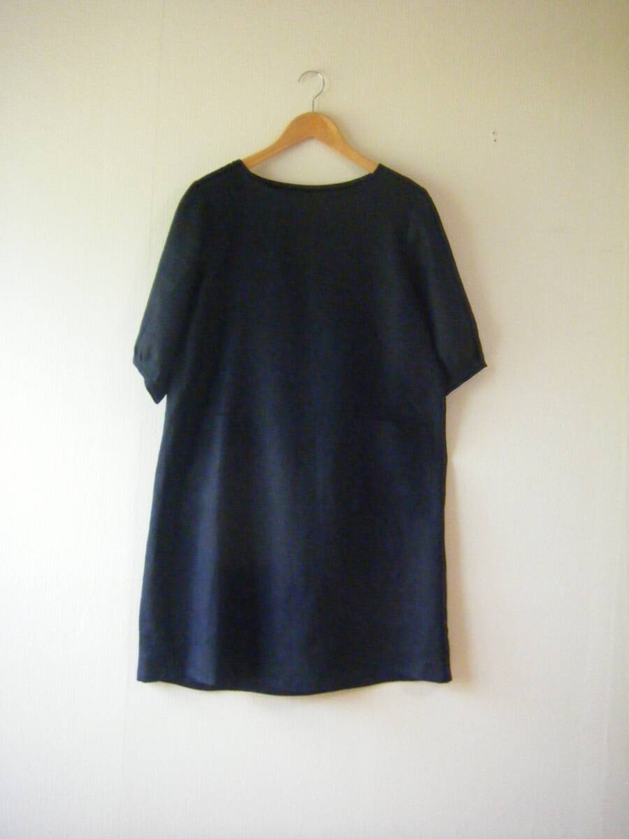 Yahoo!オークション - ハンドメイド リネン100 ラウンドネックワンピ...