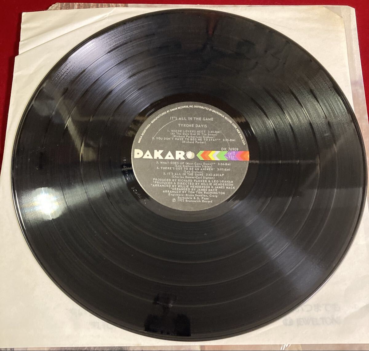 Yahoo!オークション - US盤 DK 76909 TYRONE DAVIS/IT'S ALL IN THE GA...