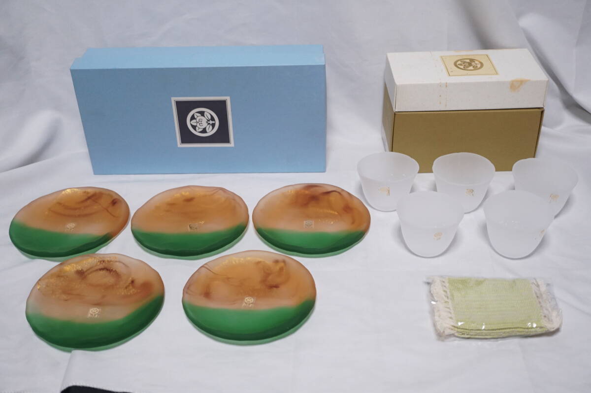 Yahoo!オークション - 【AA7】 たち吉 春の野 冷茶碗5客セット+緑趣 銘...