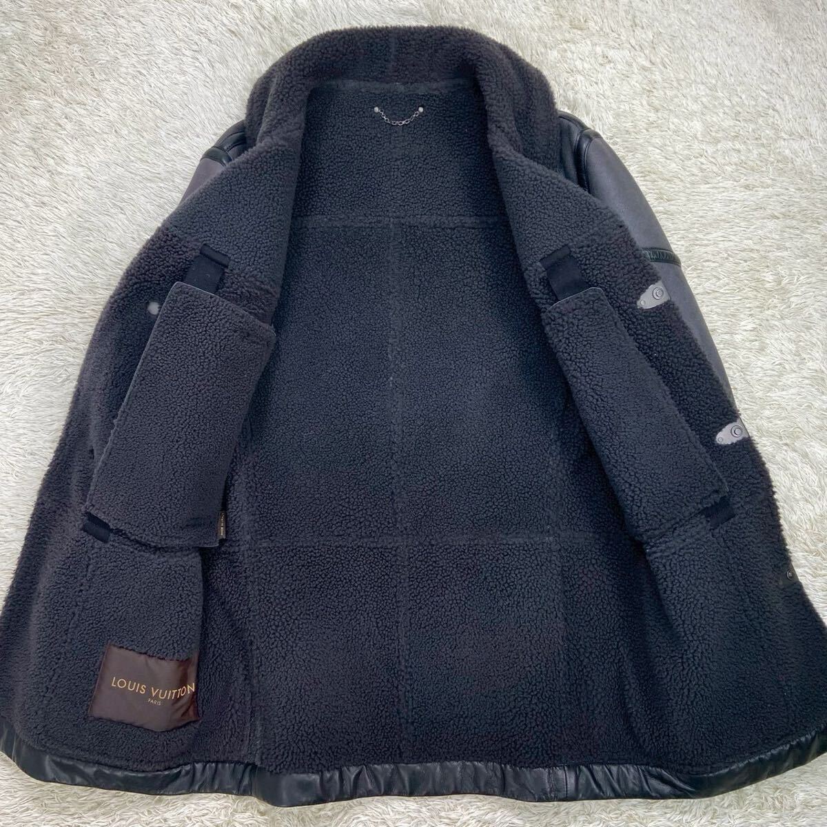 【樂淘letao】日本代購代標第一品牌－【最高級】LOUIS VUITTON ルイヴィトン リアル ムートンコート レザージャケット レザーコート 羊革 46サイズ Lサイズ相当 ボア シアリング