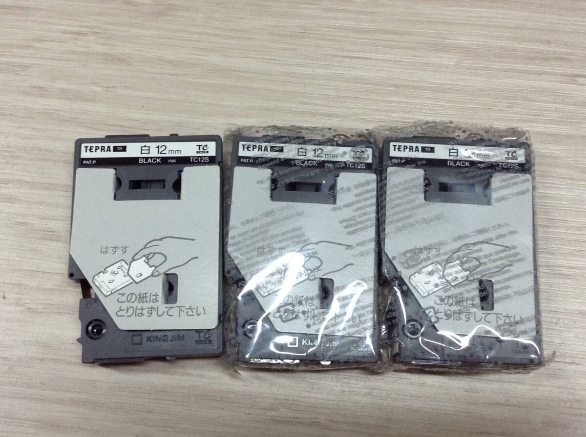 Yahoo!オークション - テプラ テープカートリッジ TC12S 白黒インク 3...