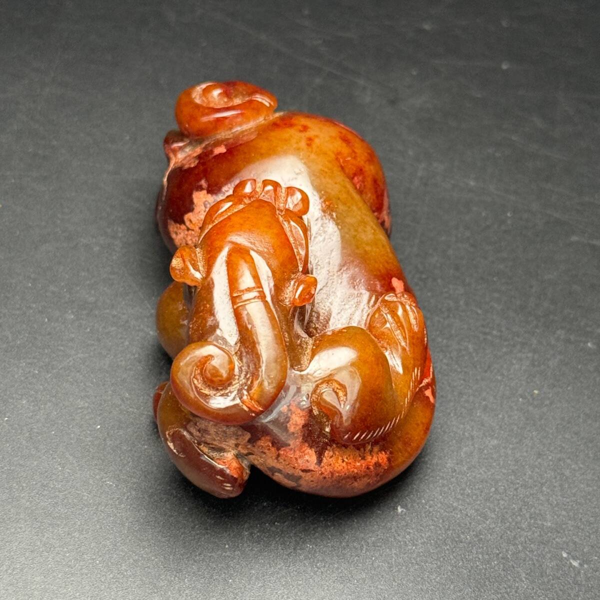 【樂淘letao】日本代購代標第一品牌－蔵友旧蔵出 和田玉製 細密彫 高古玉 瑞獣 玉質細膩 希少珍品 貴重品 置物 古賞物 中国古玩 中国古美術品