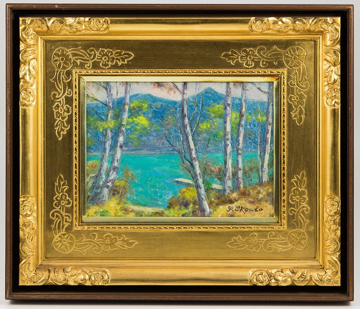 Yahoo!オークション - 【1on1】真作 大久保作次郎 『中禅寺湖畔』 油彩...