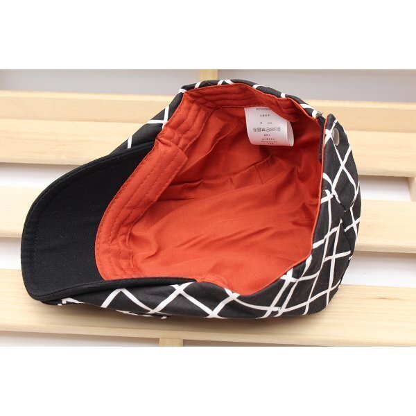 Yahoo!オークション - ハンチング帽子 チェック柄 綿 帽子 キャップ 56...