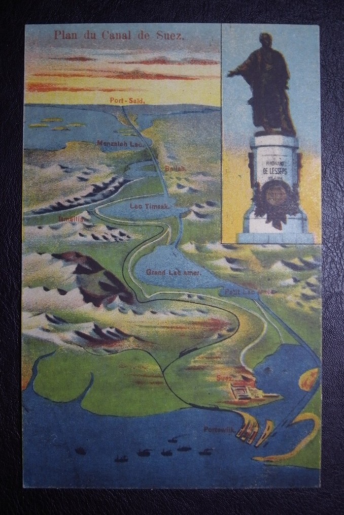 Yahoo!オークション - 絵葉書【Plan du Canal de Suez】写真/管理 AA23...