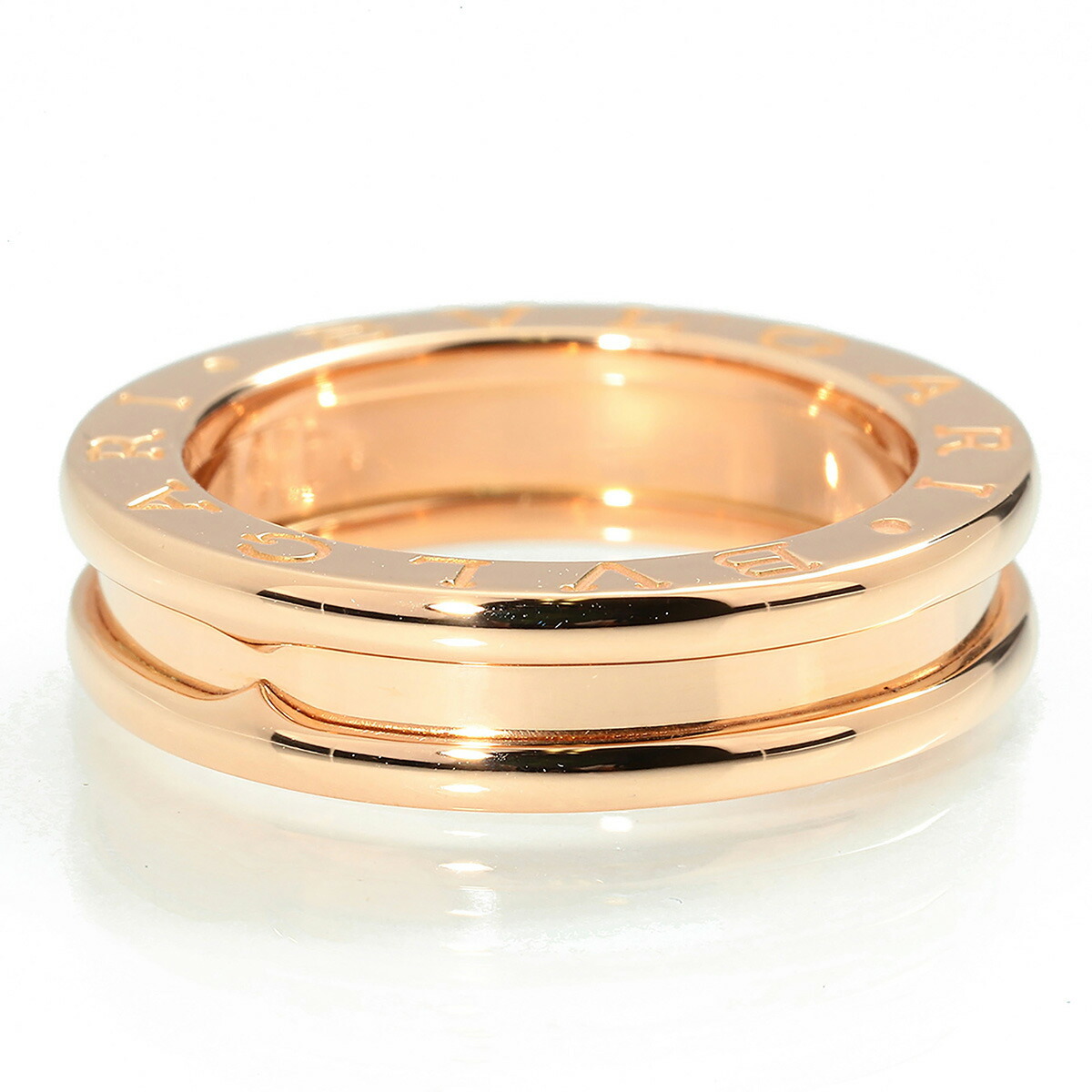 Yahoo!オークション - ブルガリ ビー・ゼロワン リング 指輪 ピンクゴ...