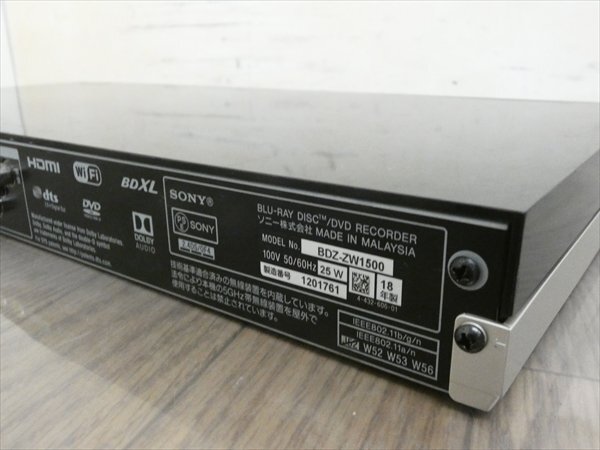 Yahoo!オークション - 1TB 18年 ソニー/SONY HDD/BDレコーダー BDZ-ZW1...