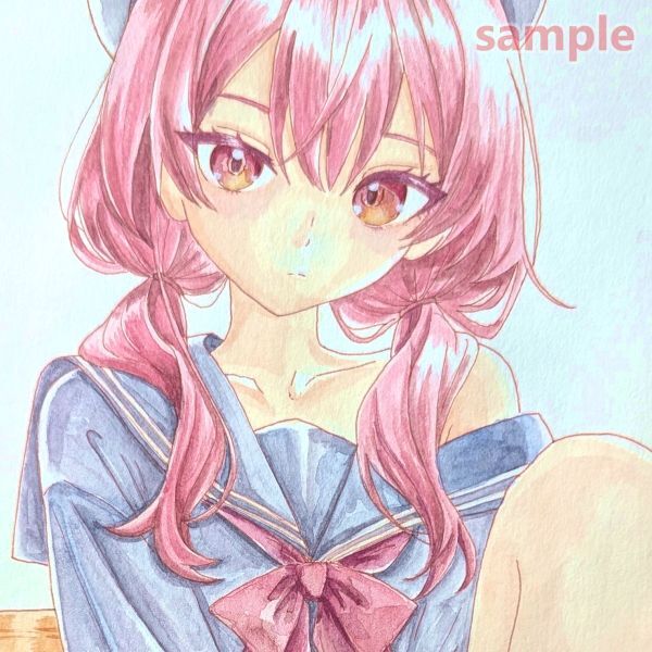 Yahoo!オークション - 【A4 手描きイラスト】オリジナル 制服 かわいい...