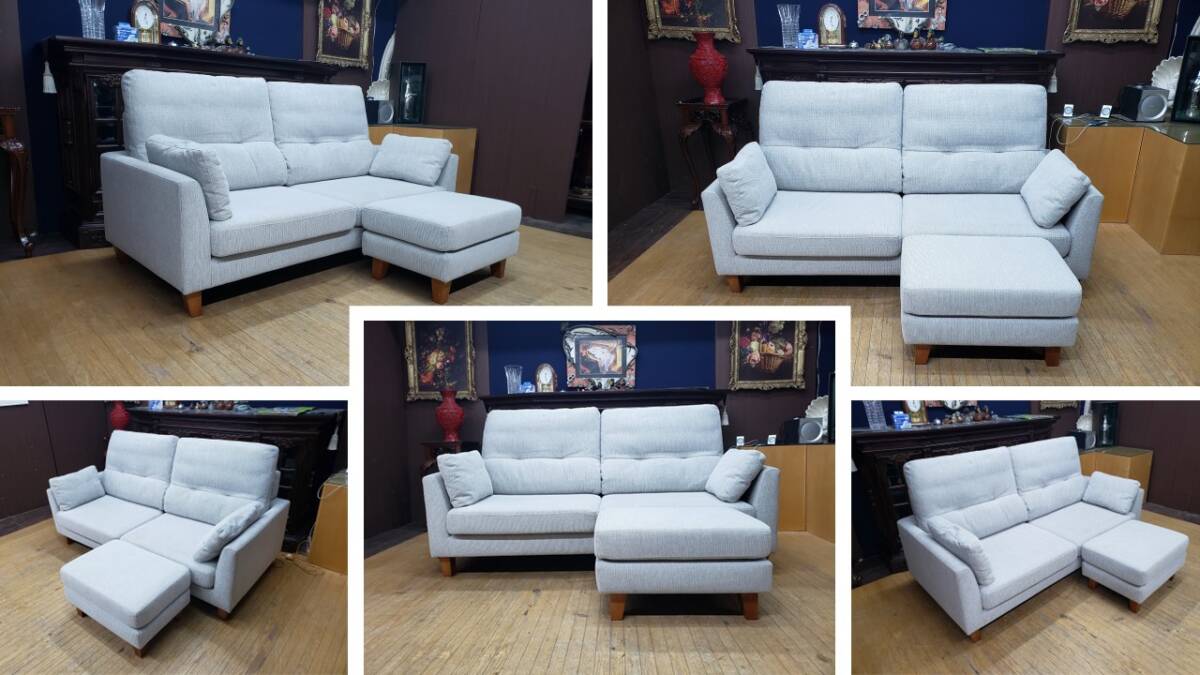 Yahoo!オークション - J39 展示品 大塚家具 取扱い 2Pソファ オットマ...