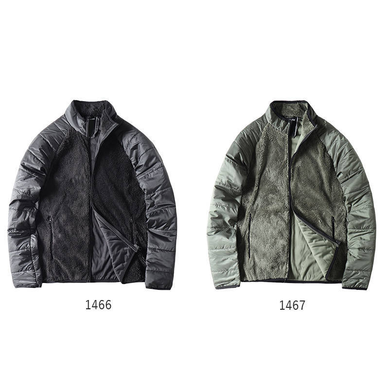 Yahoo!オークション - 1467-L緑色 フランネル 中綿ジャケット メンズ ...