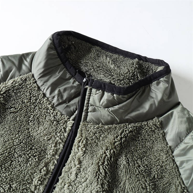 Yahoo!オークション - 1467-L緑色 フランネル 中綿ジャケット メンズ ...