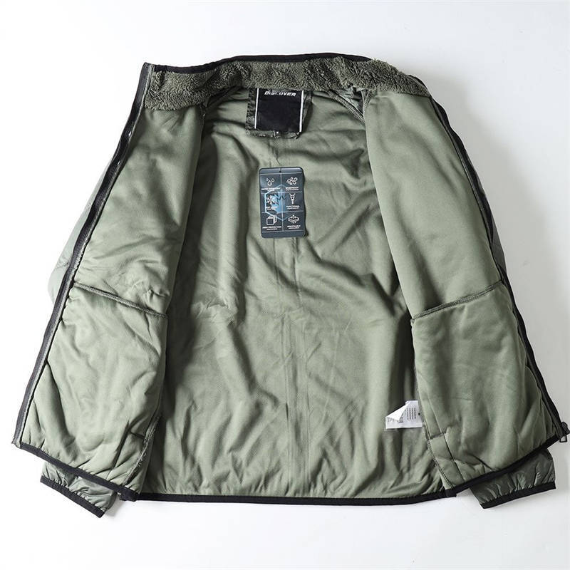 Yahoo!オークション - 1467-L緑色 フランネル 中綿ジャケット メンズ ...