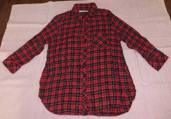 Yahoo!オークション - 中古 shucaの7部袖シャツ M 赤系チェック柄 ネ...