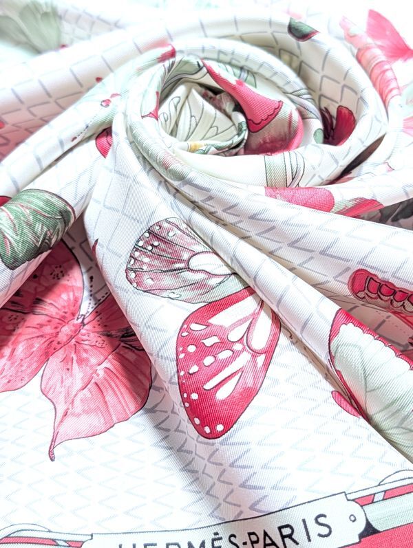 Yahoo!オークション - 美品 HERMES エルメスカレ 90 FARANDOLE Butterf...