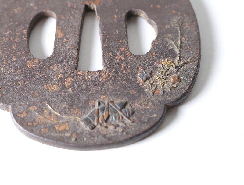 Yahoo!オークション - 11395 刀鍔 3点 山水図 在銘 梅 草虫図 刀装具 ...