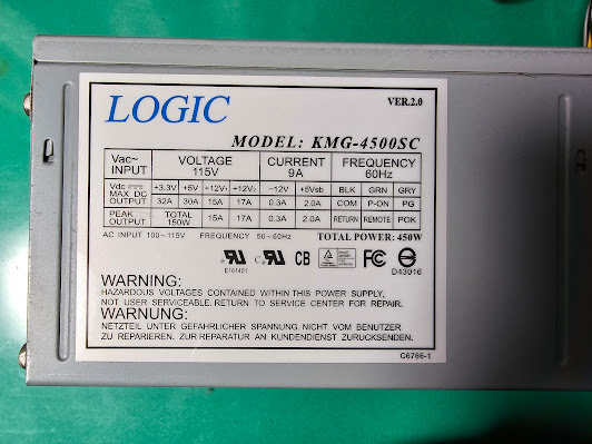 Yahoo!オークション - 中古 PC 電源 LOGIC KMG-4500SC 450W 現状品