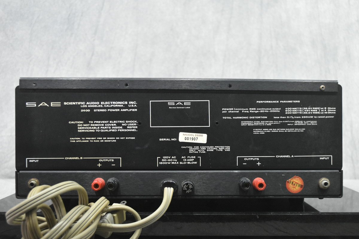Yahoo!オークション - 【J】SAE 2600 パワーアンプ 3151560