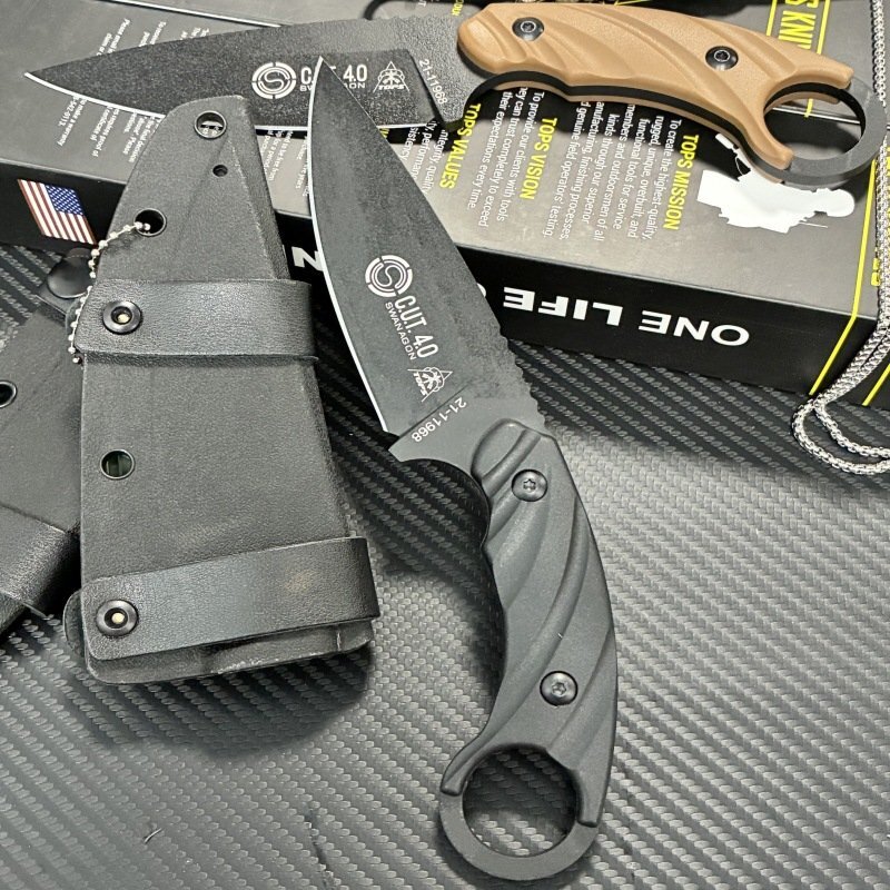 Yahoo!オークション - TOPS CUT40 サバイバルナイフ ケース付き ハイキ...