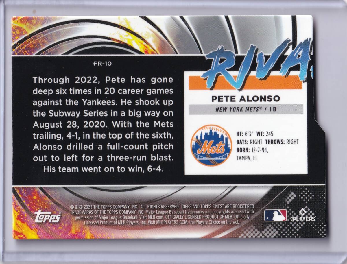 PETE ALONSO 50枚限定 2023 TOPPS FINEST RIVALRIES DIE-CUT CARD GOLD MINI DIAMOND REFRACTOR / ピート ...