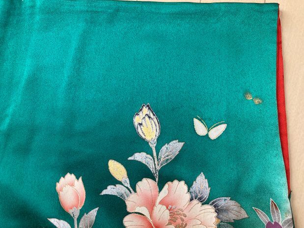 Yahoo!オークション - 128.昭和レトロ 正絹・中古 可愛い振袖着物 桜に...