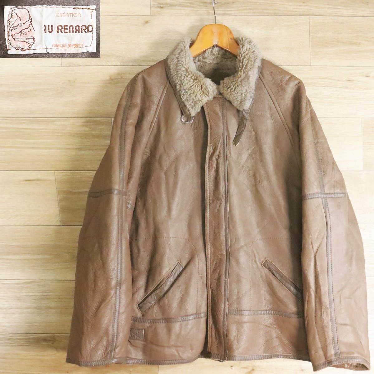 Yahoo!オークション - C2R/Y4.8-1 フランス製 AU RENARD ムートンジャ...