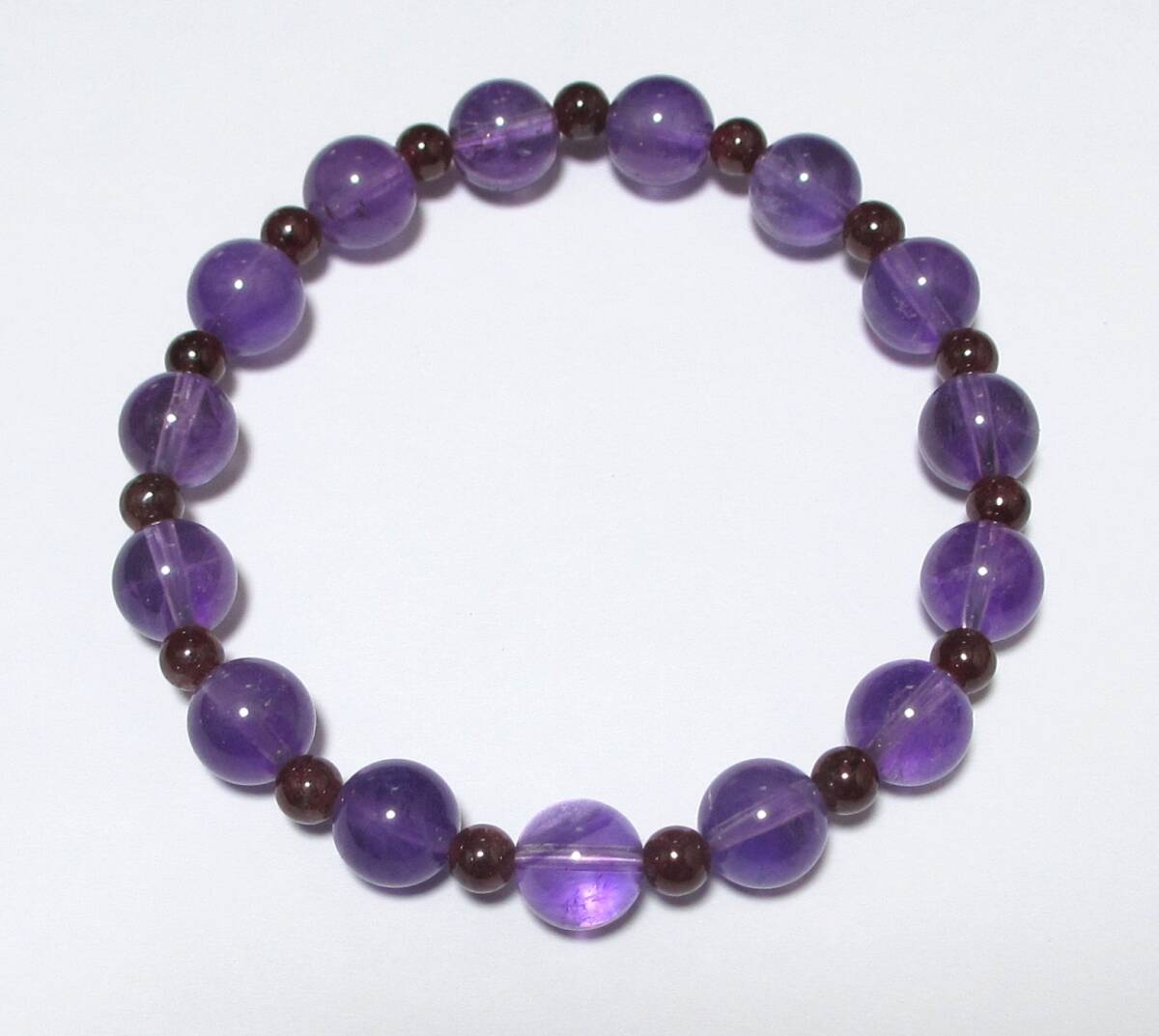 Yahoo!オークション - bzg 天然石ブレスレット アメジスト＆ガーネット...