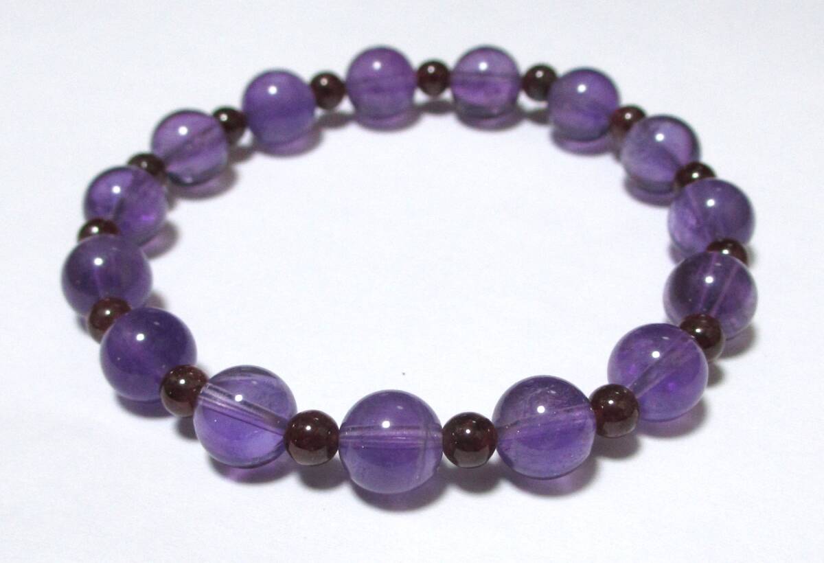 Yahoo!オークション - bzg 天然石ブレスレット アメジスト＆ガーネット...