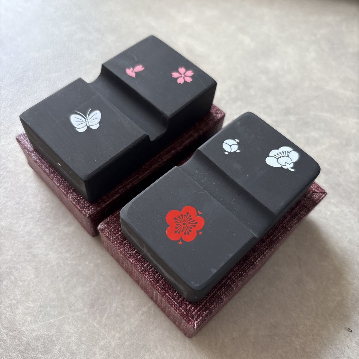 Yahoo!オークション - 文鎮＋筆置き 天然石 2個(138g×2個) 書道 水墨...