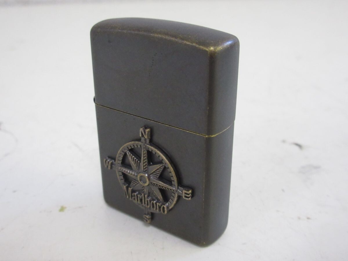 UU553-S3-18047 Zippo ジッポー Marlboro マルボロ コンパス メタル貼り オイルライター 喫煙具 現状品1 (中古)のオークション落札情報