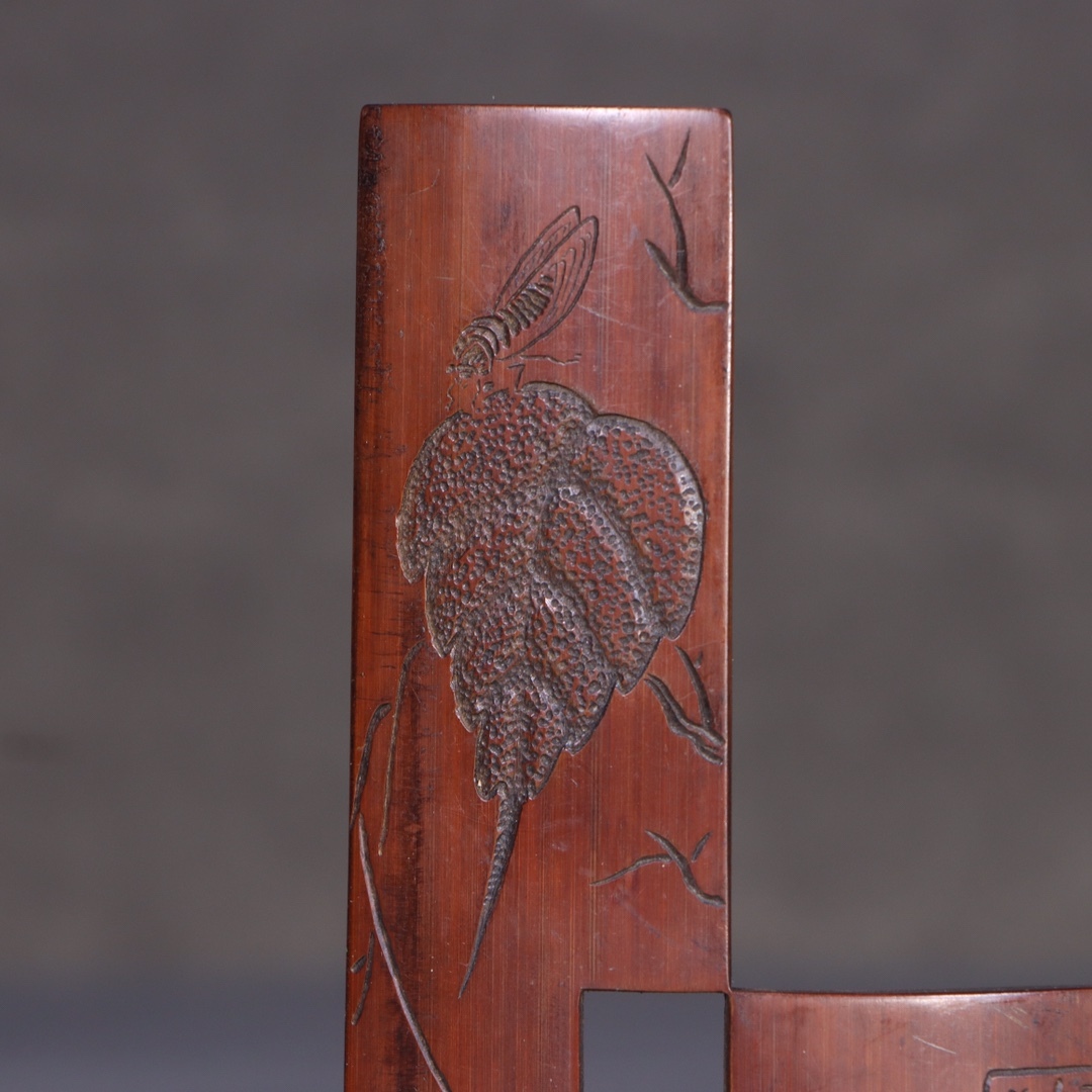 Yahoo!オークション - 御泓軒 『清朝時代 竹彫 葉貝草虫比方印規 張子...