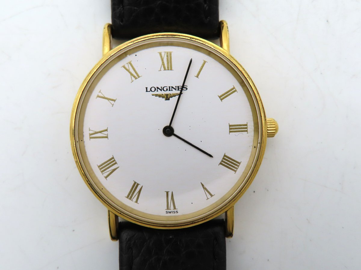Yahoo!オークション - 1円 ロンジン L4.657.2 SS/GP ホワイト文字盤 ボ...