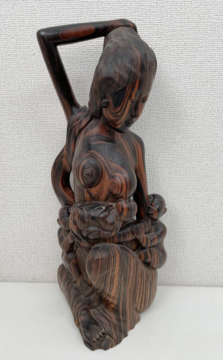 Yahoo!オークション - 【縞黒檀 裸婦像 美人像 女神像 置物 東南アジア...