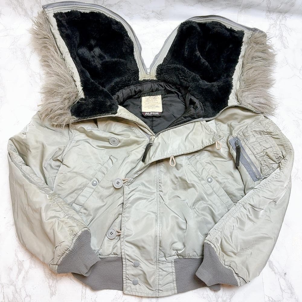 Yahoo!オークション - 80s USA ALPHA N-2B silver military JKT M
