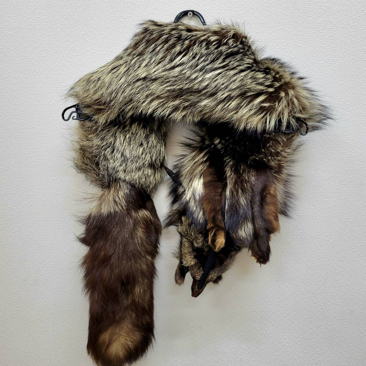 Yahoo!オークション - 5565B フォックス ファー マフラー ブラウン系 ...