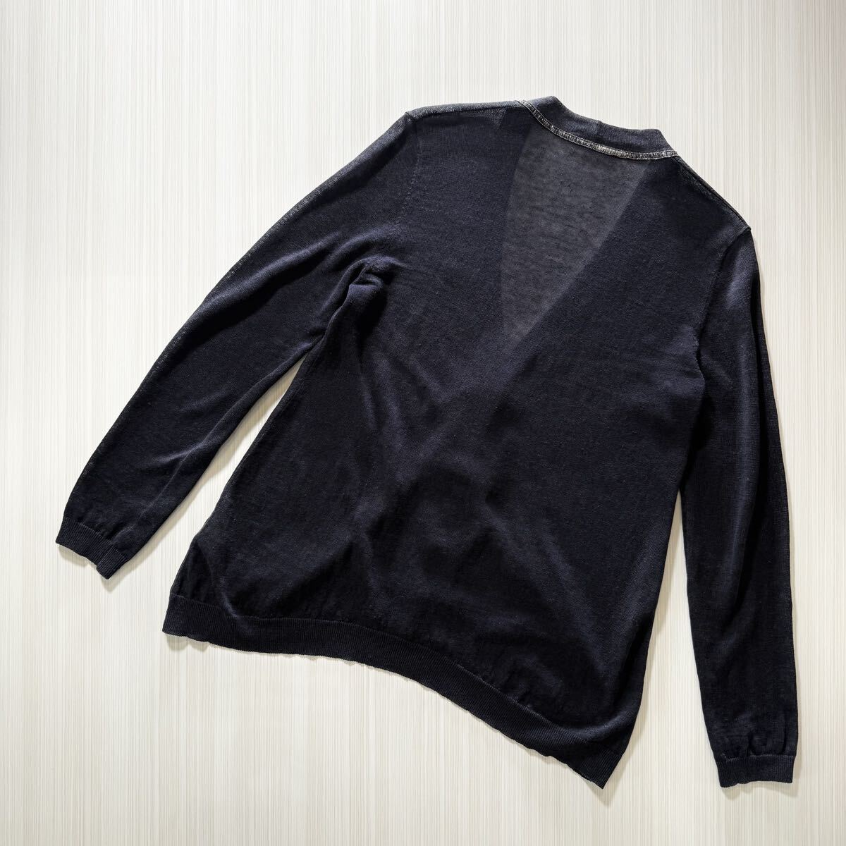 Yahoo!オークション - Q79 美品 極上サマーニット カーディガン ブルネ...