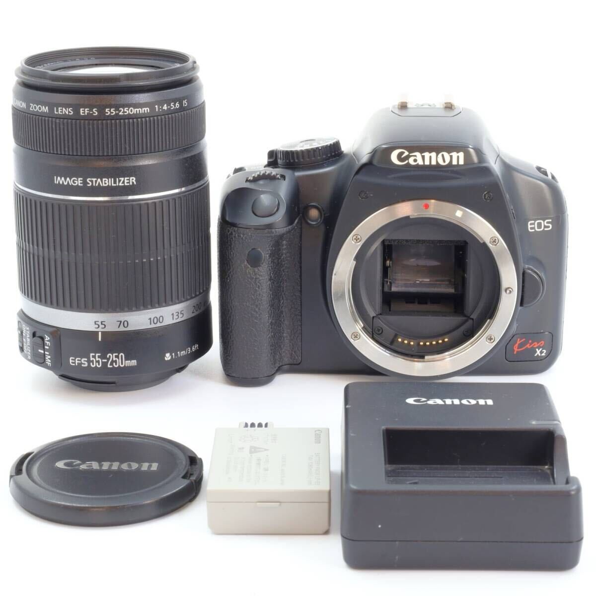 Yahoo!オークション - Canon kiss X2 望遠レンズ(55-250mm)セット 1円...