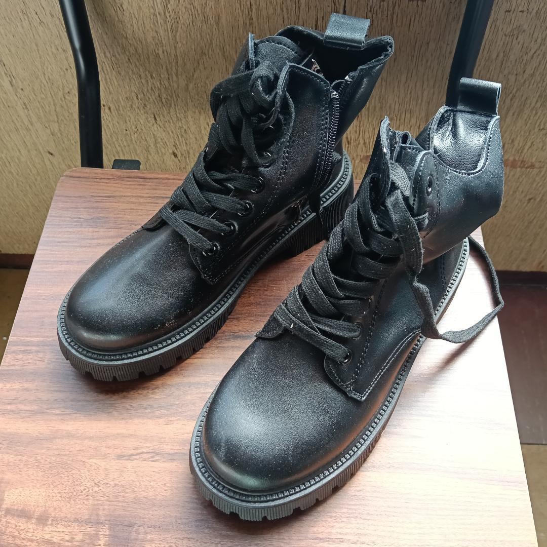 Yahoo!オークション - 新品 22.5cm レディース ブーツ ブラック 厚底 ...