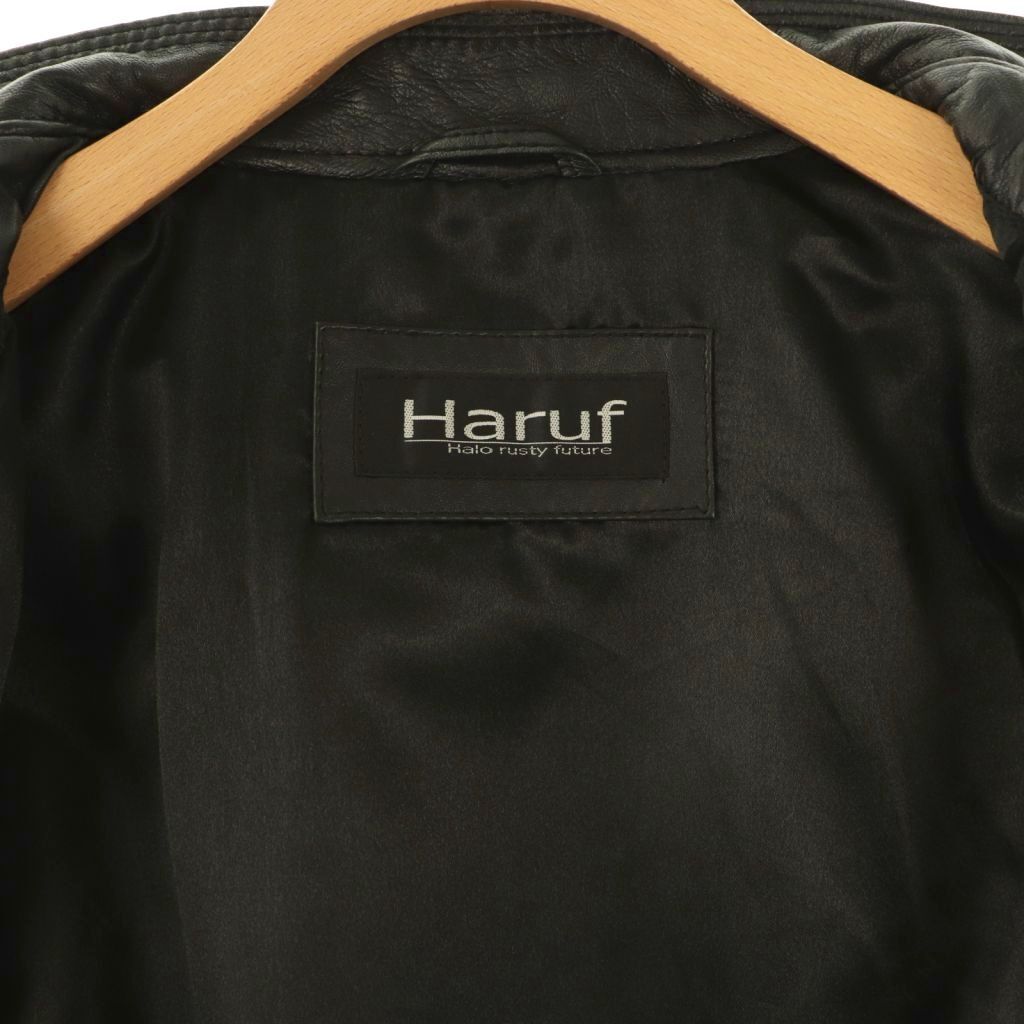 Yahoo!オークション - ハルフ Haruf ラムレザーシングルライダースジャ...