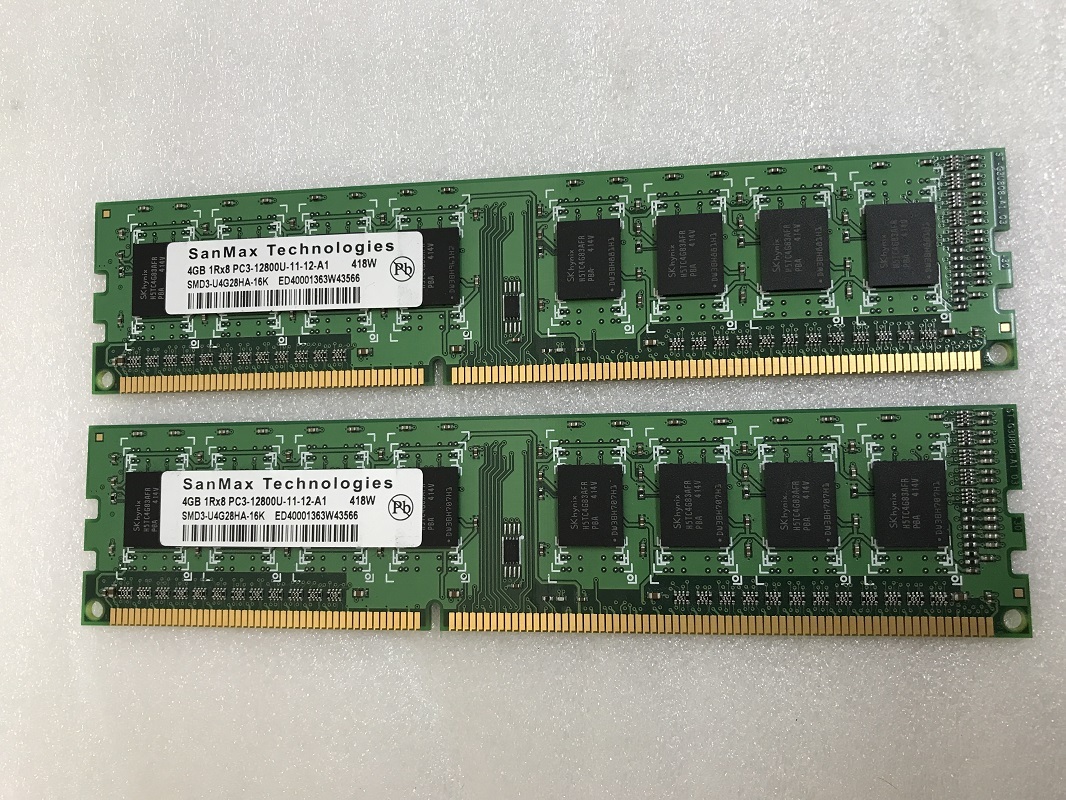 Yahoo!オークション - SANMAX 1Rx8 PC3-12800U 4GB 2枚組 DDR3 8GB DDR...