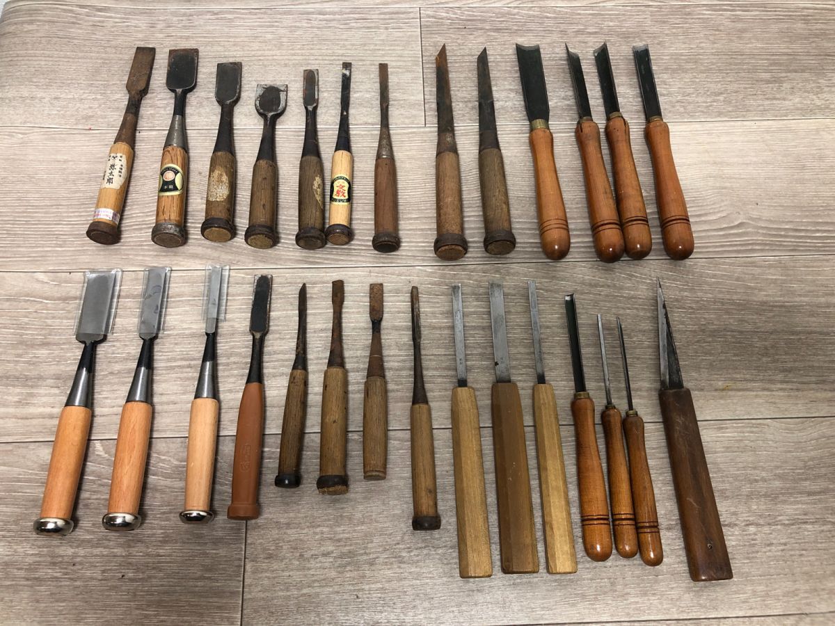 Yahoo!オークション - 11/079【ジャンク】鑿 のみ 彫刻鑿 彫刻刀 小刀 ...