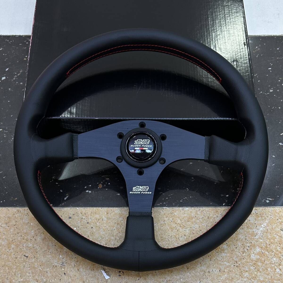 Yahoo!オークション - 無限 車ハンドル ステアリング 本革 ホイール 14...