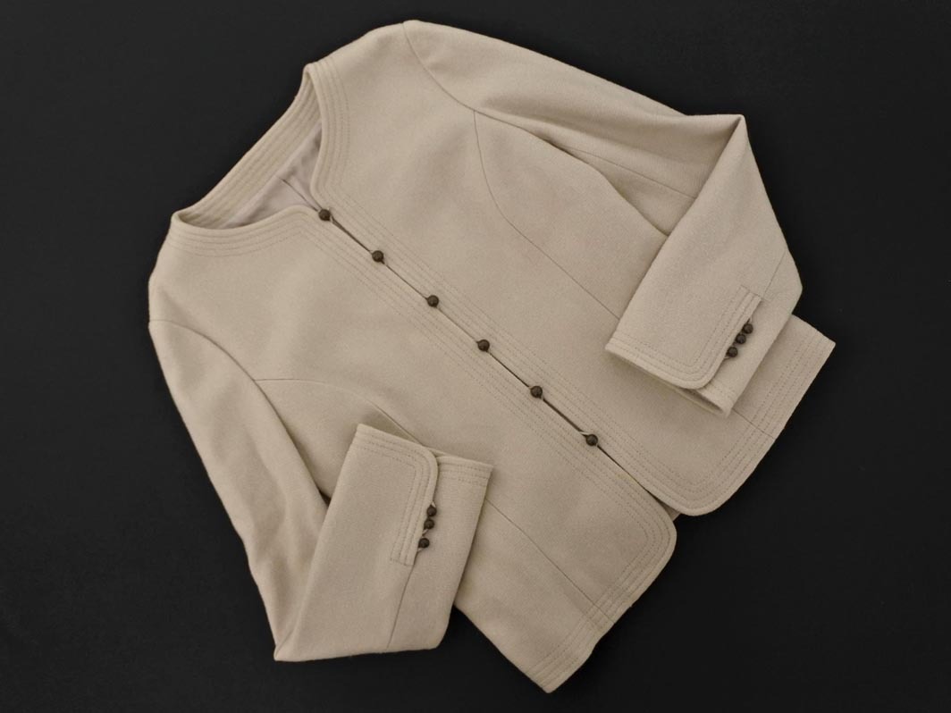 Yahoo!オークション - NOLLEY’S ノーリーズ ウール100% ノーカラー ジ...