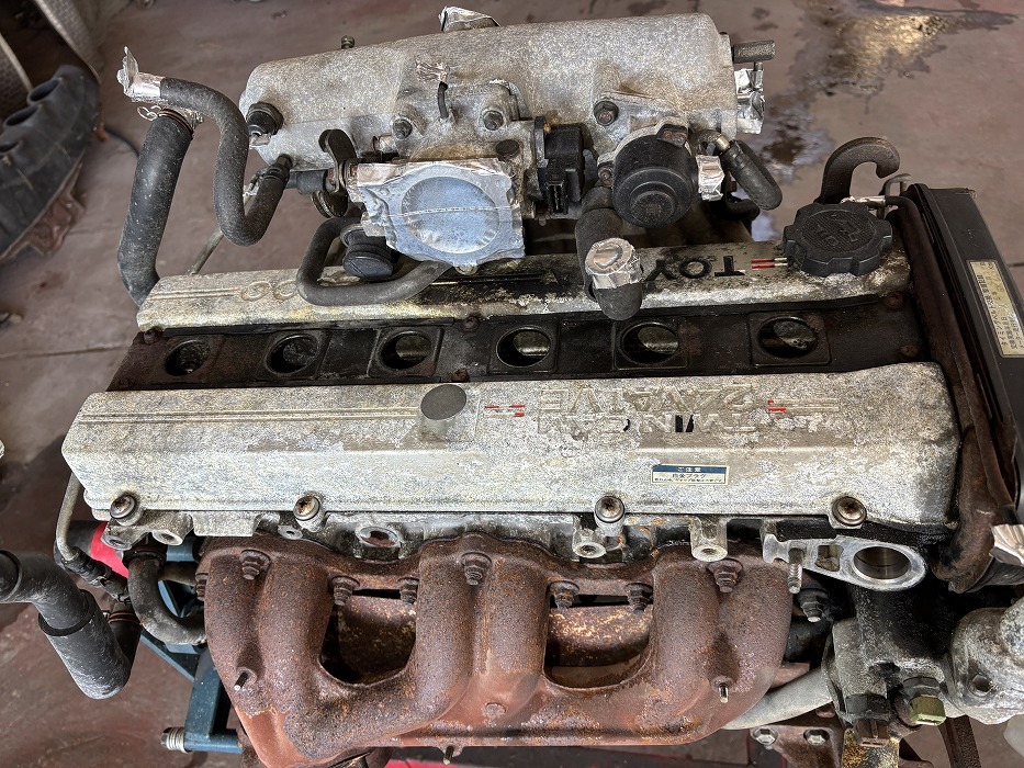 Yahoo!オークション - GX71 マーク2 HT ツインカム24 エンジン Assy 赤...