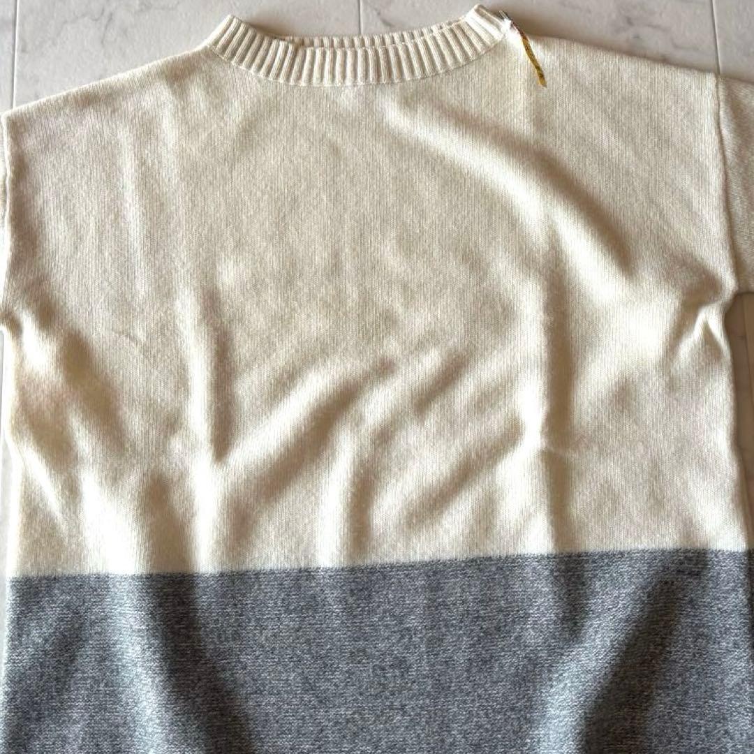 Yahoo!オークション - 美品 23区 ウールカシミヤ ニット 白×グレー ゆ...