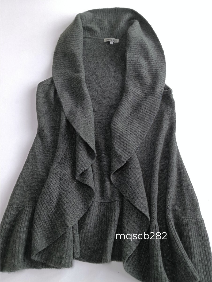 Yahoo!オークション - カシミヤ100 大人キレイ ジレ ベスト 秋の羽織り...