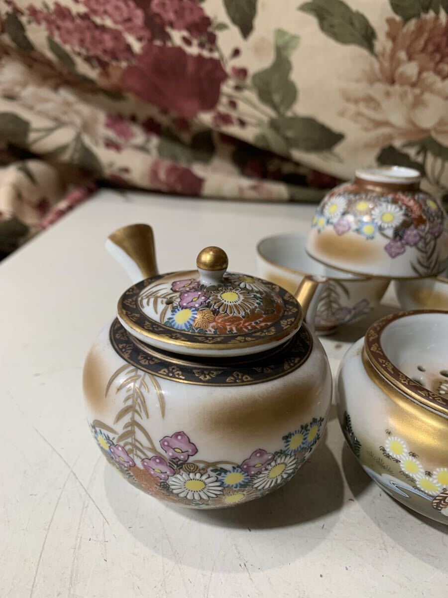 Yahoo!オークション - 九谷 金彩花 煎茶器