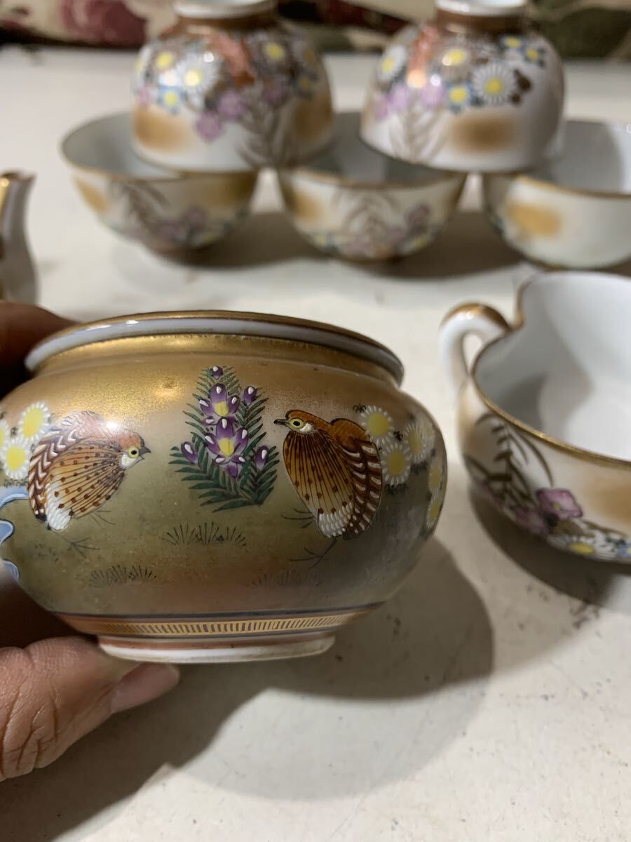 Yahoo!オークション - 九谷 金彩花 煎茶器