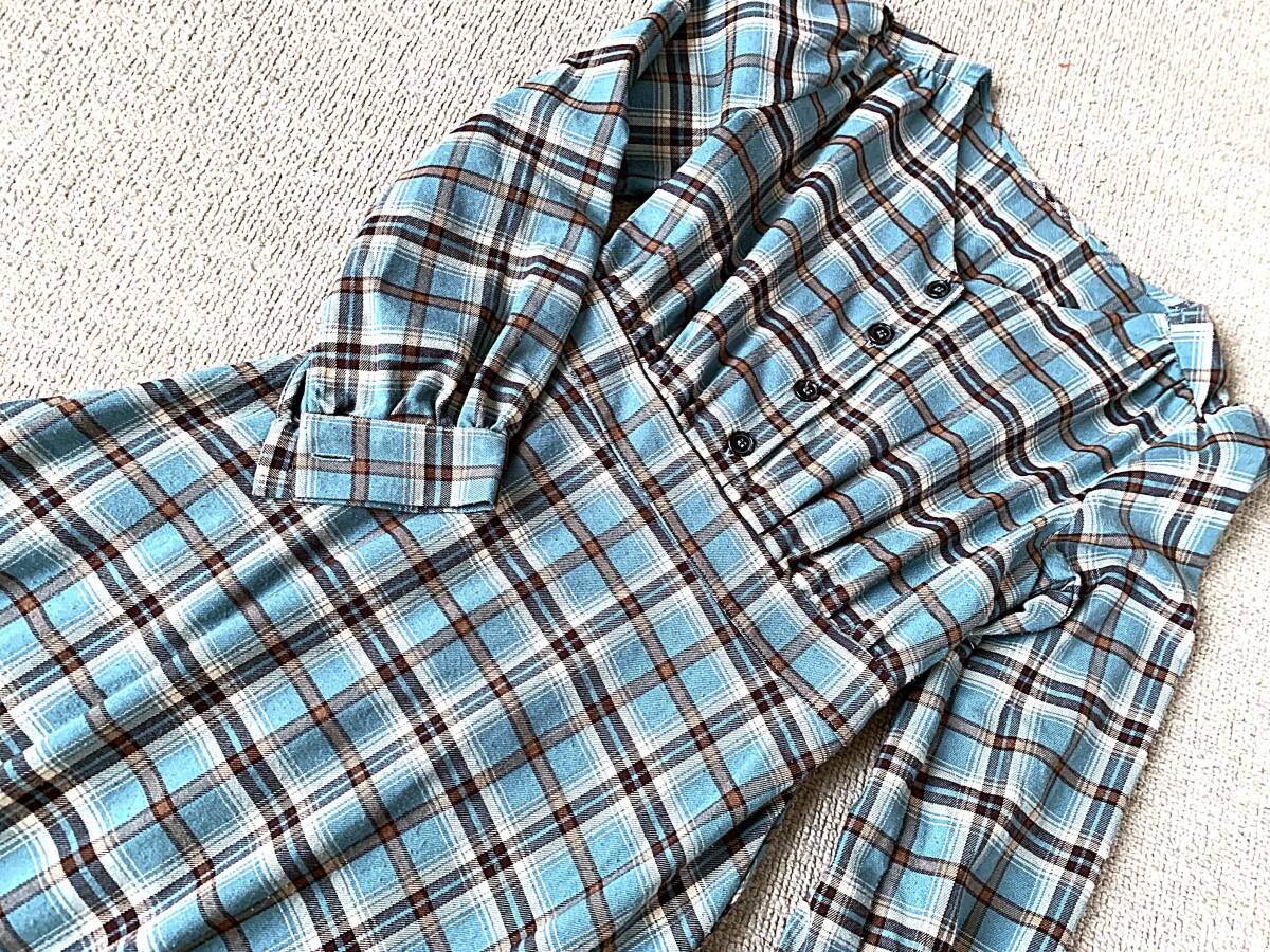 Yahoo!オークション - 476 ロングワンピース フレアー 水色チェック
