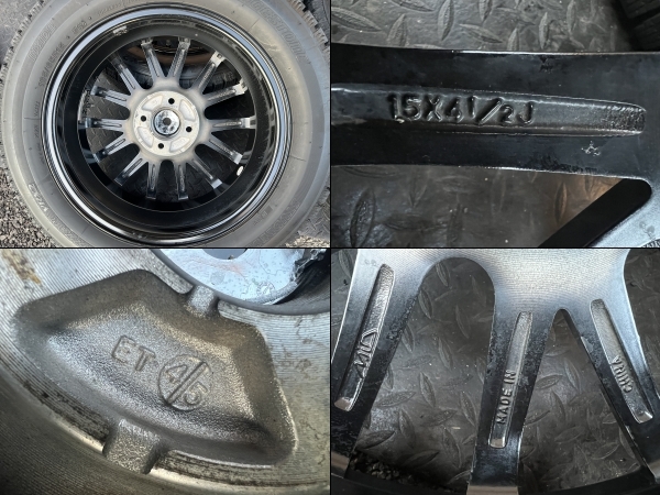 Yahoo!オークション - 251104バリ溝 スタッドレスタイヤ+社外アルミホ...