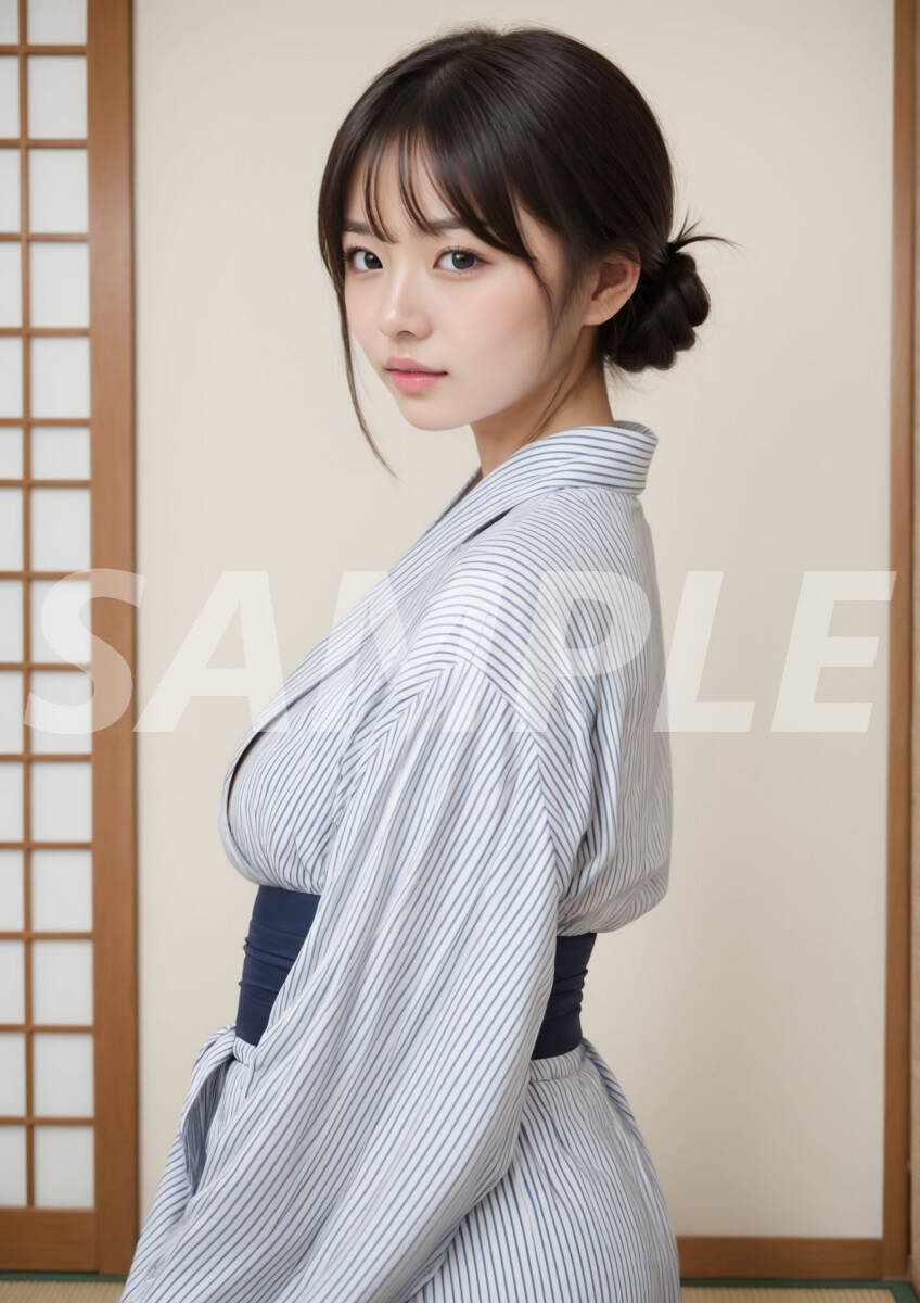 Yahoo!オークション - 【温泉お泊りデート 浴衣】一点物 AI美女 A4ポス...